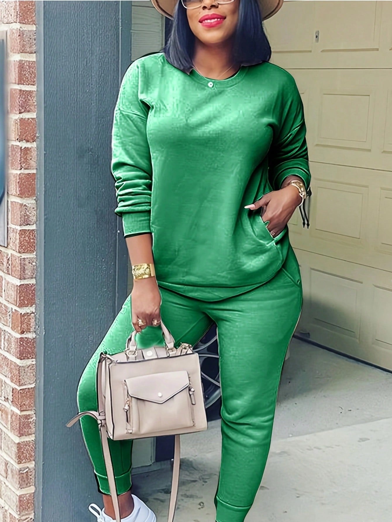 Solid Drop Shoulder Slant Pocket Sweatshirt & Sweatpants – burtfit