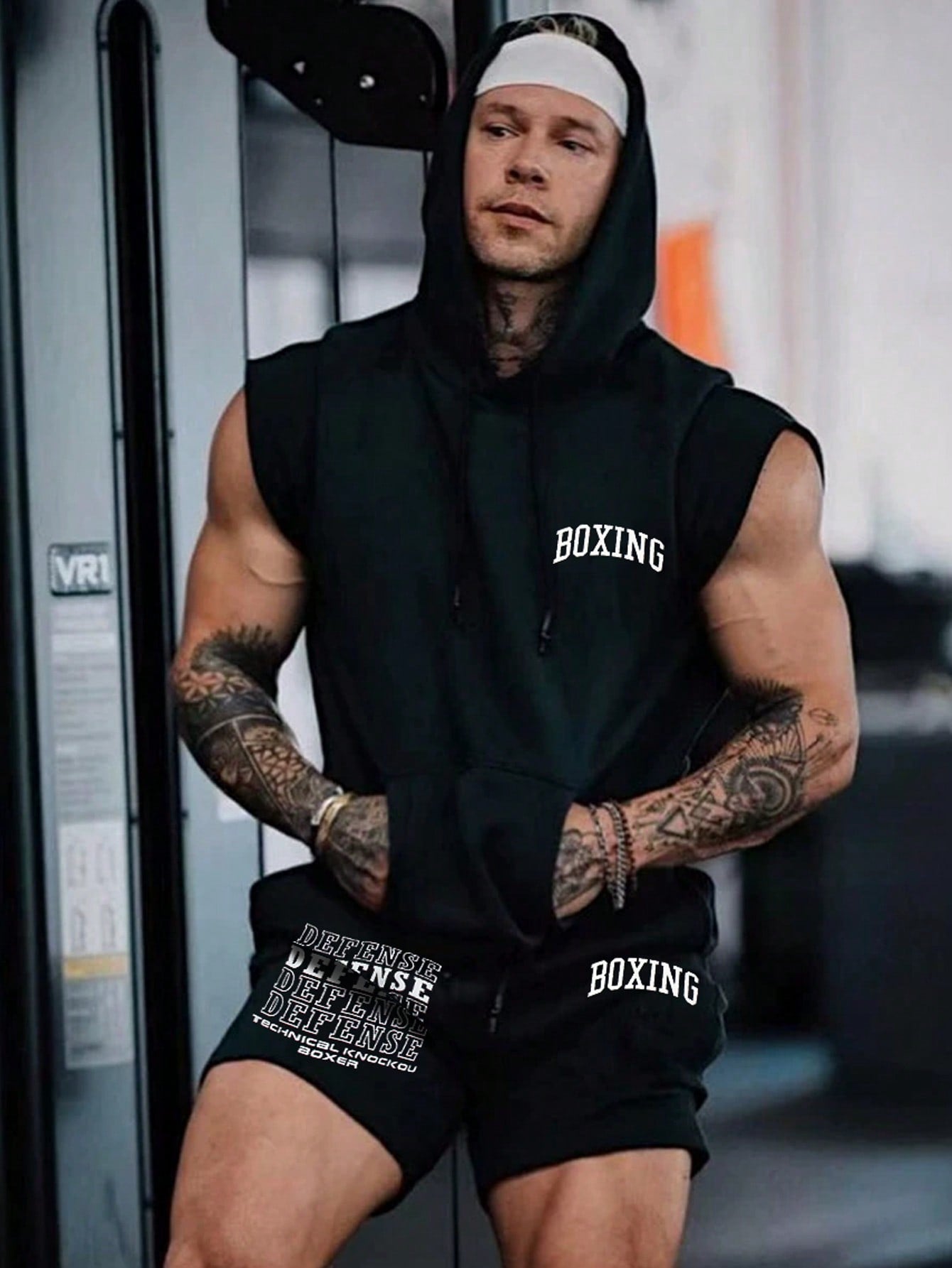 Boxing Men's Sleeveless Hooded Boxing Sportswear Set – burtfit