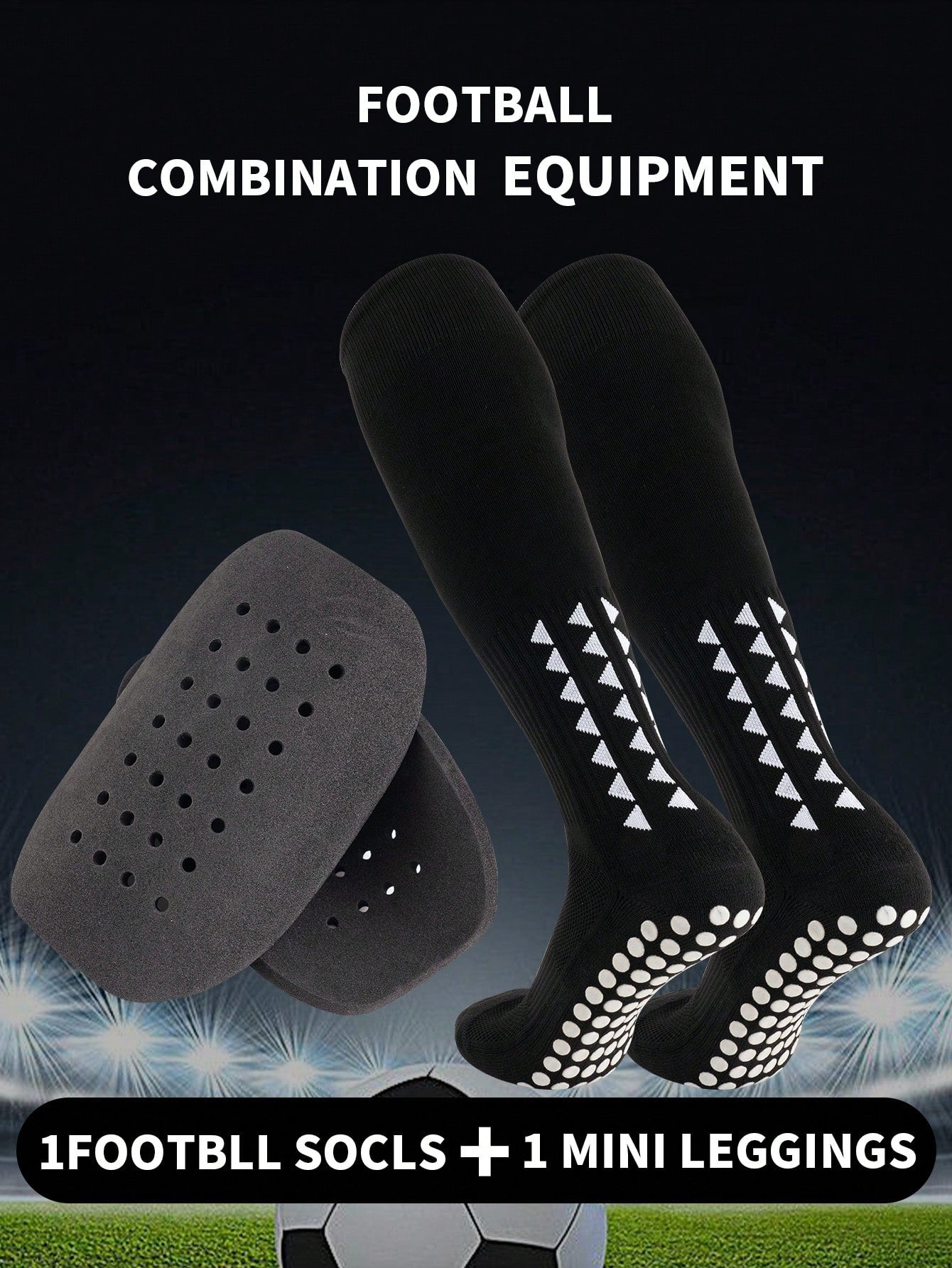 1 Set Anti-Slip Knee High Football Socks Sports Leg Guard Board Game G ...