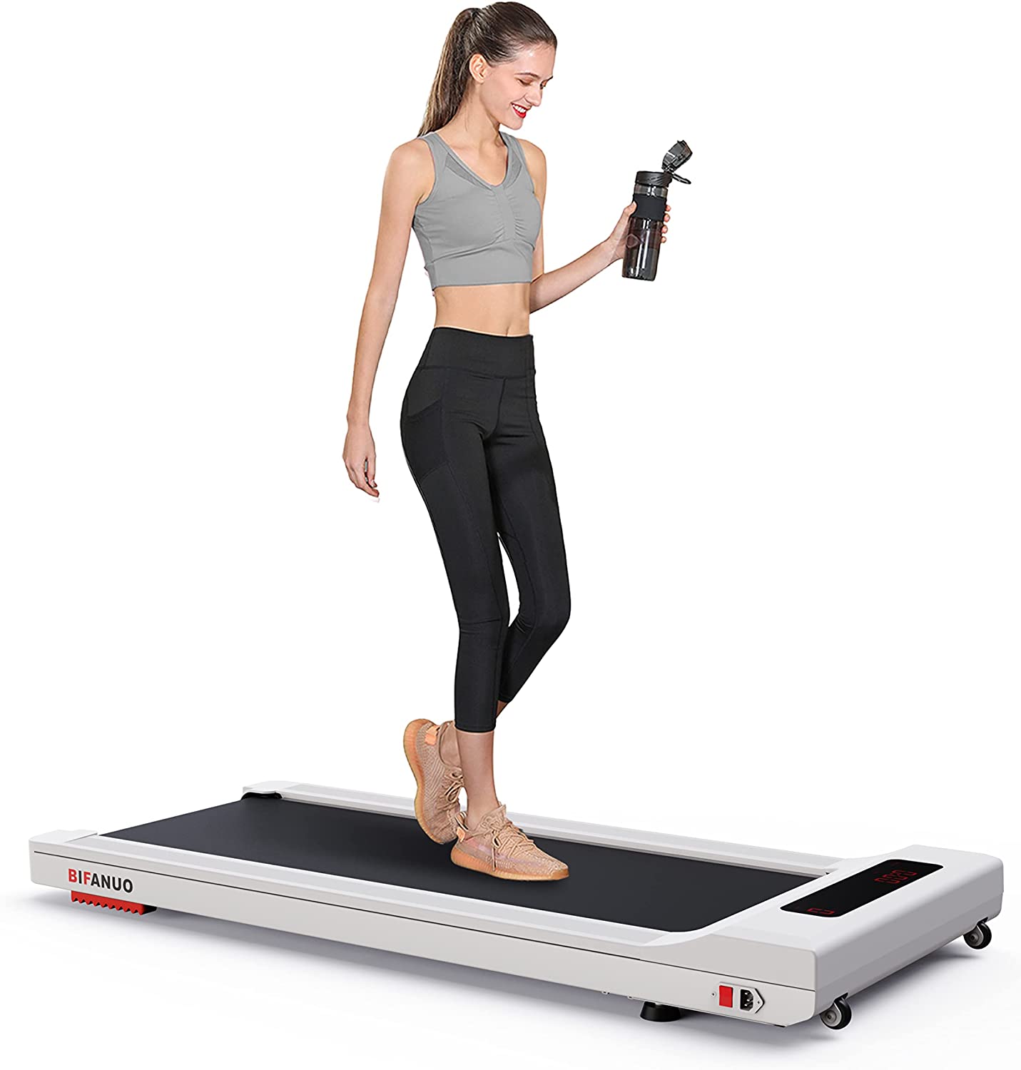 Bifanuo Under Desk Treadmill, Walking Pad 2.25HP, Wood Electric Light ...