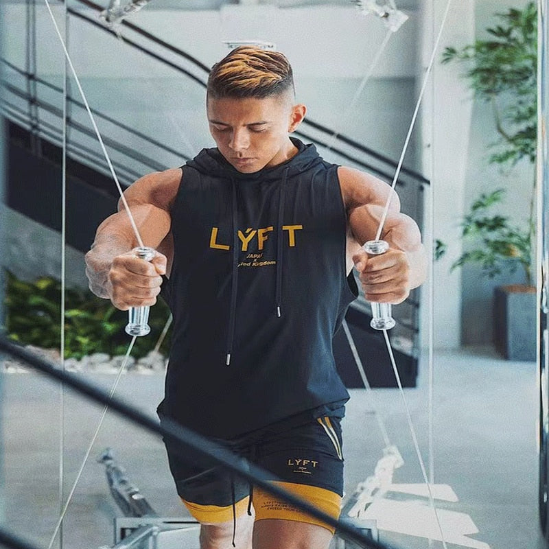 Men's Lyft Cotton Sleeveless Workout Bodybuilding Hoodie – burtfit