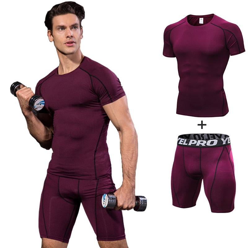 Men's Compression Tracksuit 2 Piece Fitness Suit – burtfit